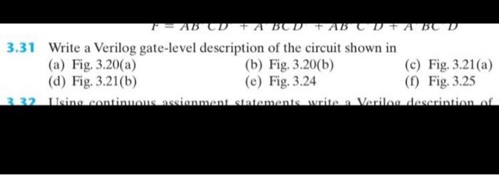 Solved =AB UD TA BCV ABU DABC D 3.31 Write a Verilog | Chegg.com