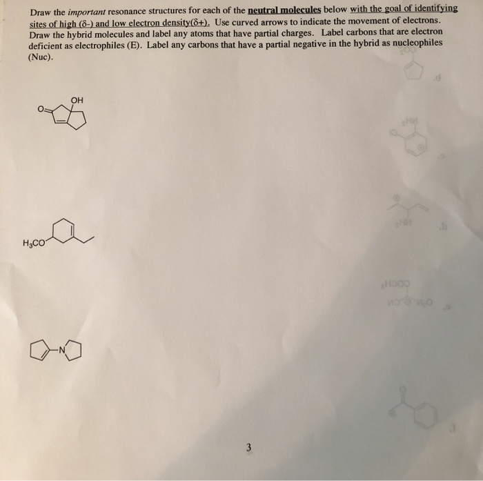 Solved Draw the important resonance structures for each of | Chegg.com