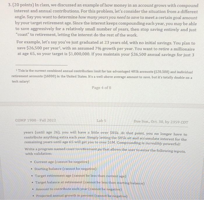Solved 3. ( 20 points) In class, we discussed an example of | Chegg.com