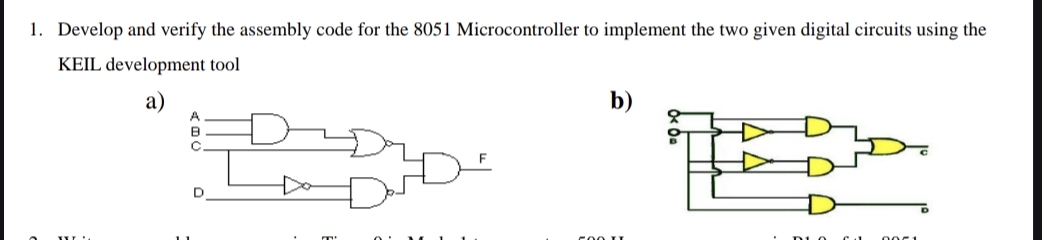 Develop and verify the assembly code for the 8051 | Chegg.com