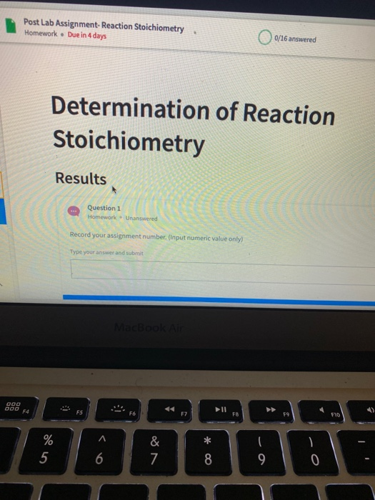 Post Lab Assignment-Reaction Stoichiometry Homework . | Chegg.com