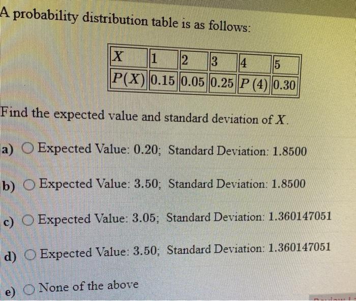solved-a-probability-distribution-table-is-as-follows-x-1-2-chegg