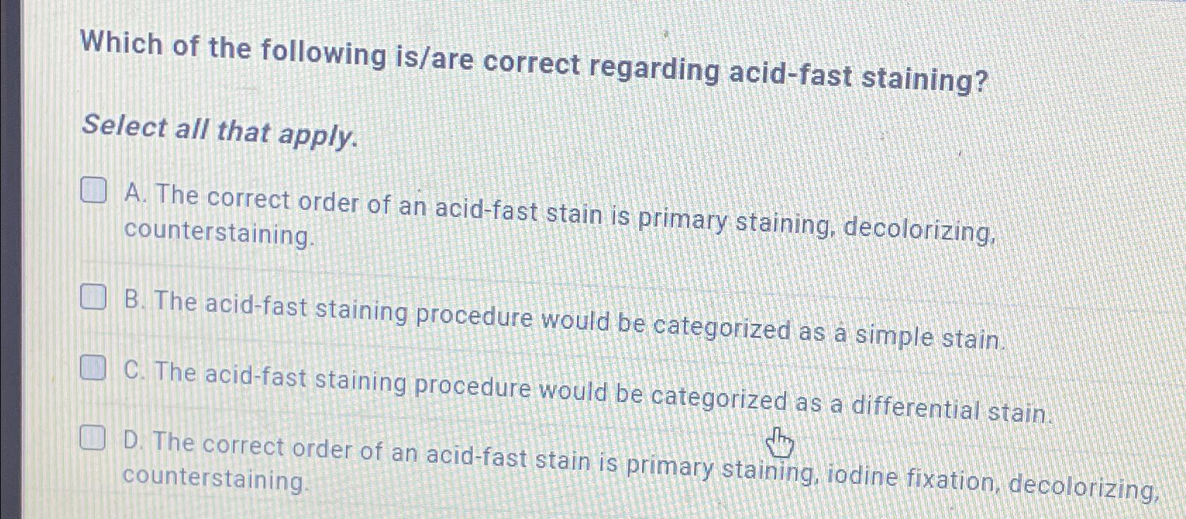 Solved Which of the following is/are correct regarding | Chegg.com