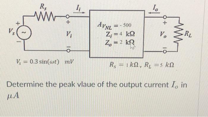 Solved Determine the peak vlaue of the output current Io in | Chegg.com