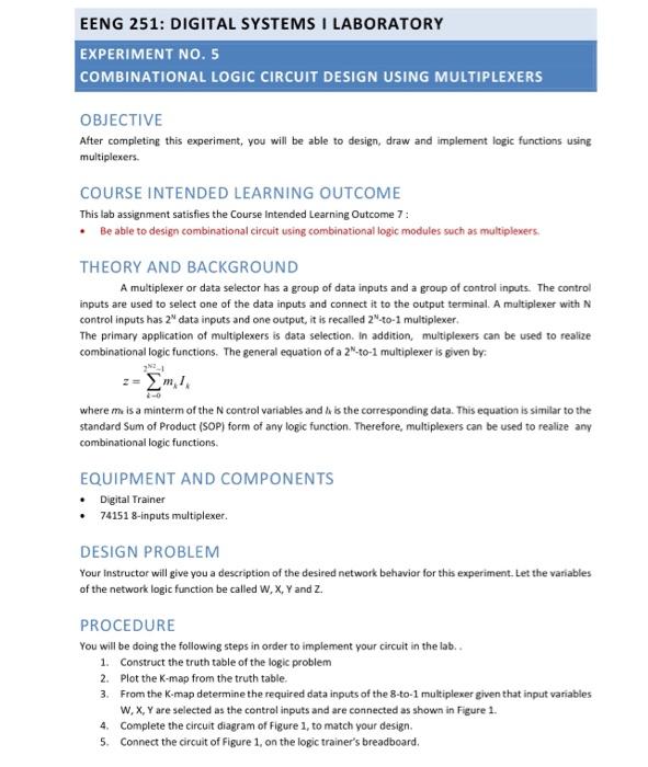 Solved OBJECTIVE After completing this experiment, you will | Chegg.com