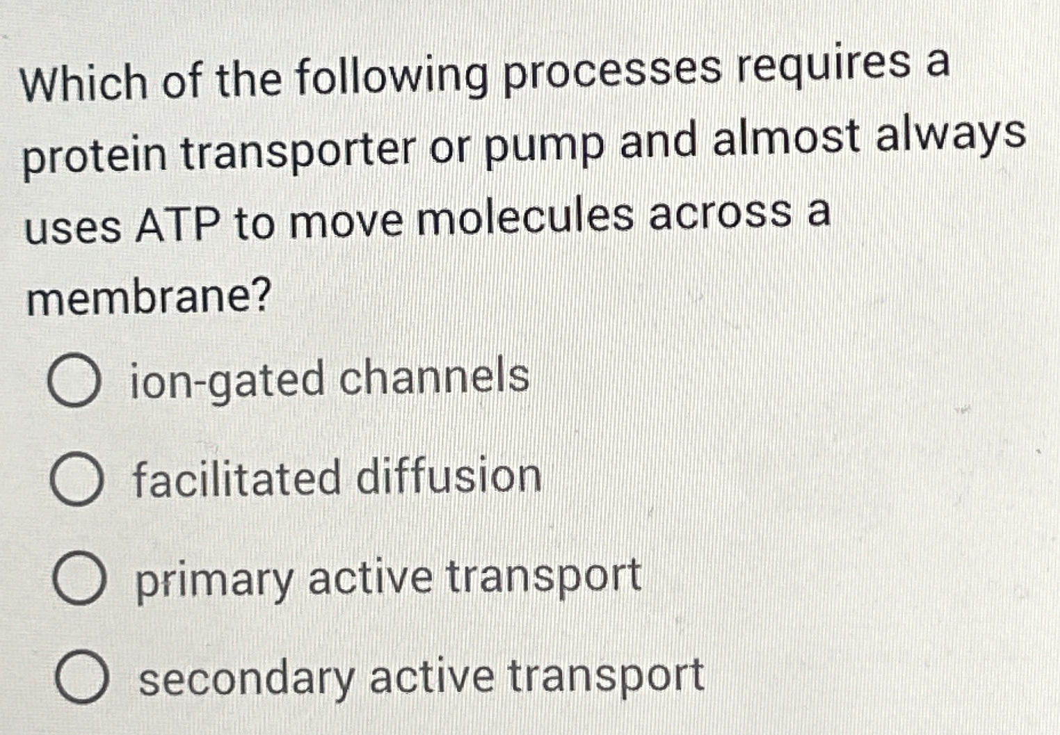 Solved Which of the following processes requires a protein | Chegg.com