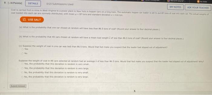 Solved 0. [-/4 Points] DETALL D/20 Submissions Used cobl | Chegg.com