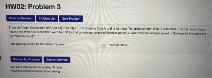 Solved HWO2: Problem 2 Previous Problem Problem List Next | Chegg.com