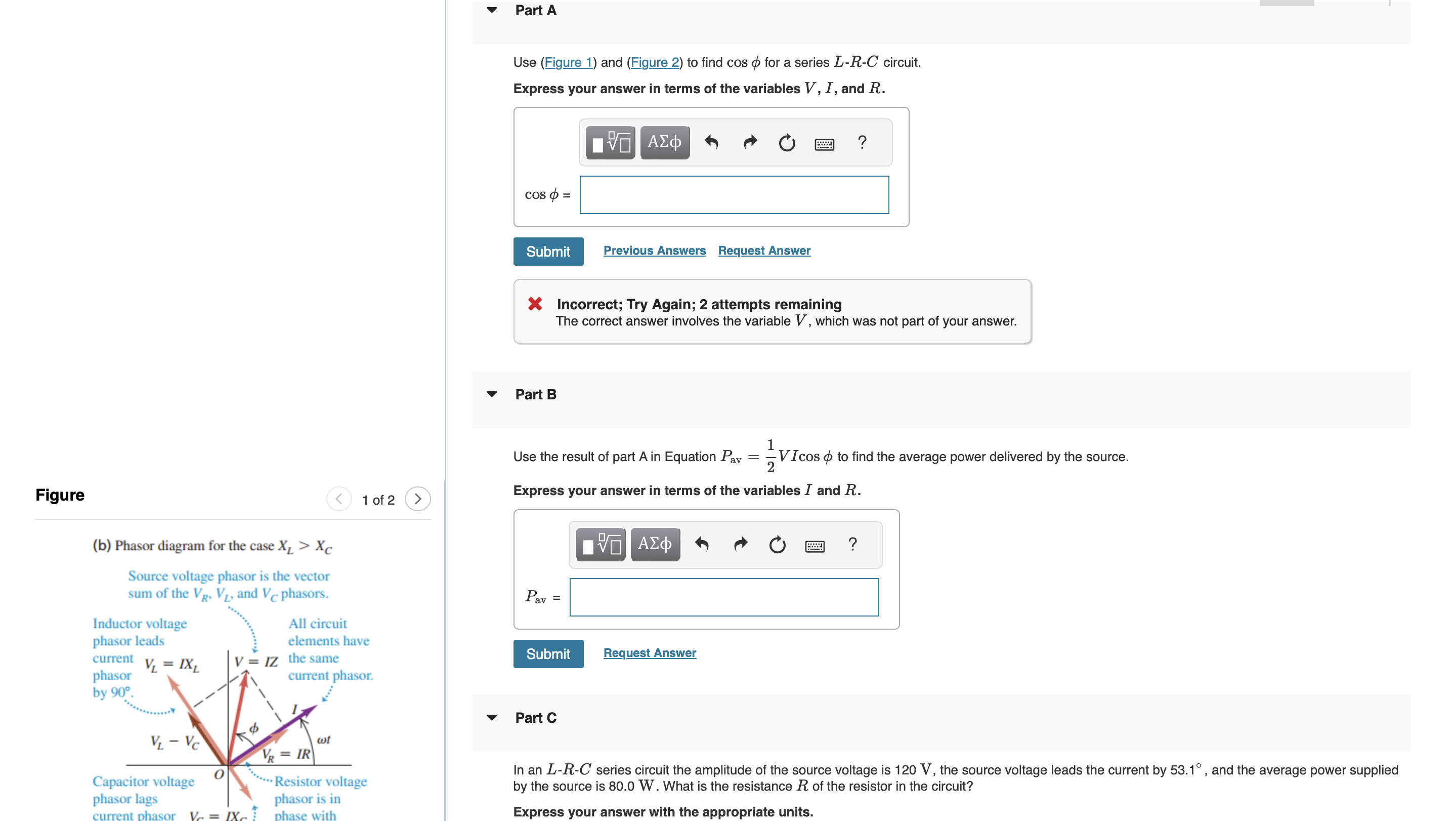 Solved Use (Figure 1) and (Figure 2) to find cosφ for a | Chegg.com Solved Use (Figure 1) and (Figure 2) to find cosφ for a | Chegg.com