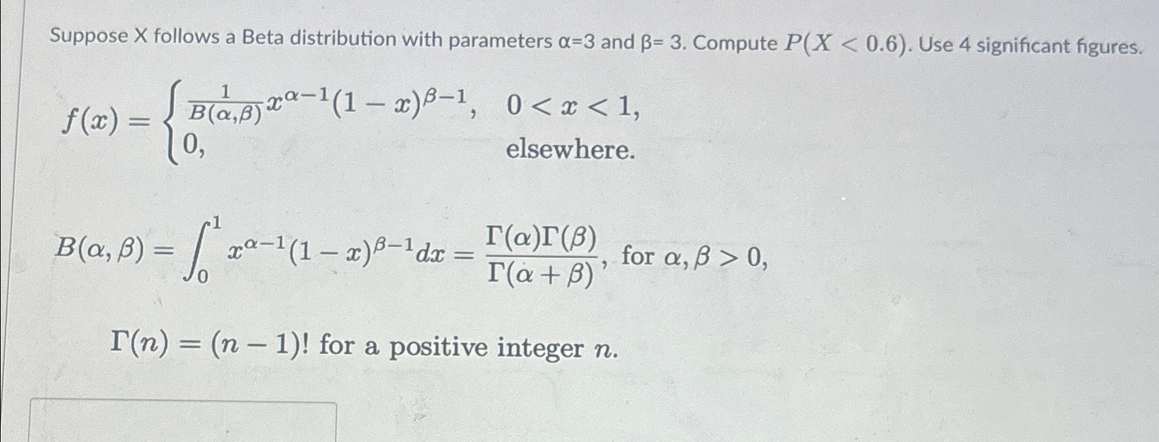 Solved Suppose x ﻿follows a Beta distribution with | Chegg.com