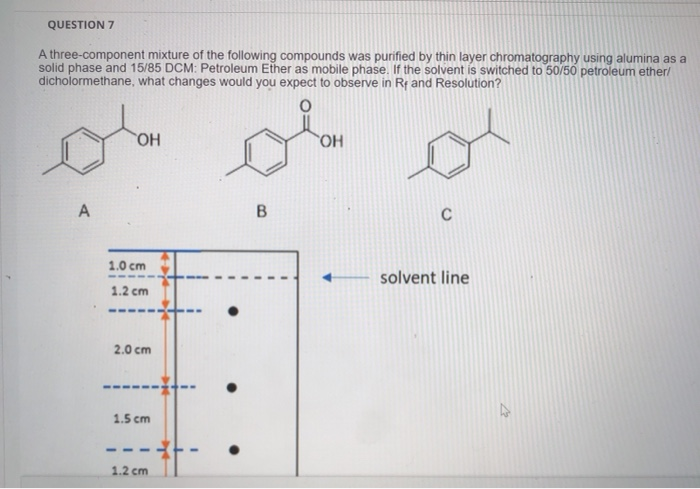 Solved QUESTION 7 A three-component mixture of the following | Chegg.com