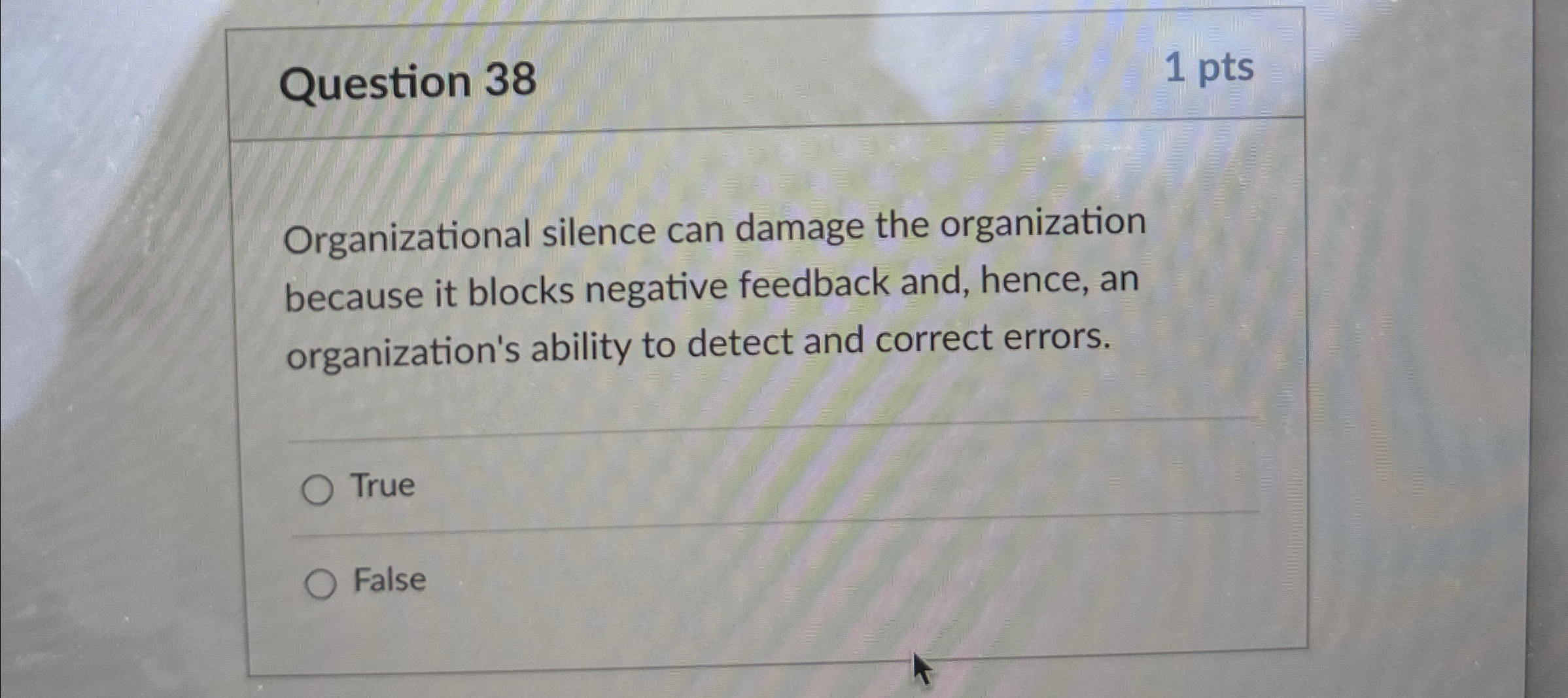 Solved Question 381 ﻿ptsOrganizational silence can damage | Chegg.com