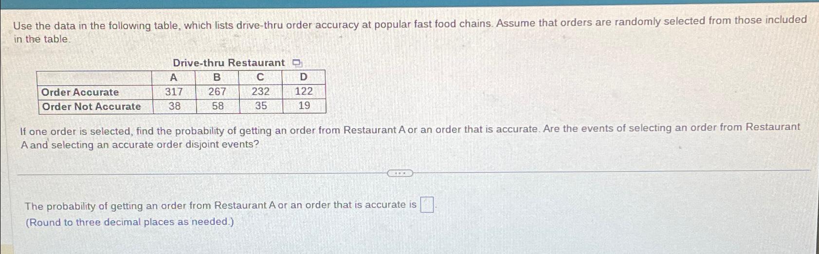 Solved Use the data in the following table, which lists | Chegg.com