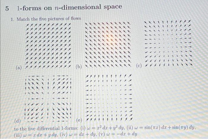 Solved сл 1-forms on n-dimensional space 1. Match the five | Chegg.com