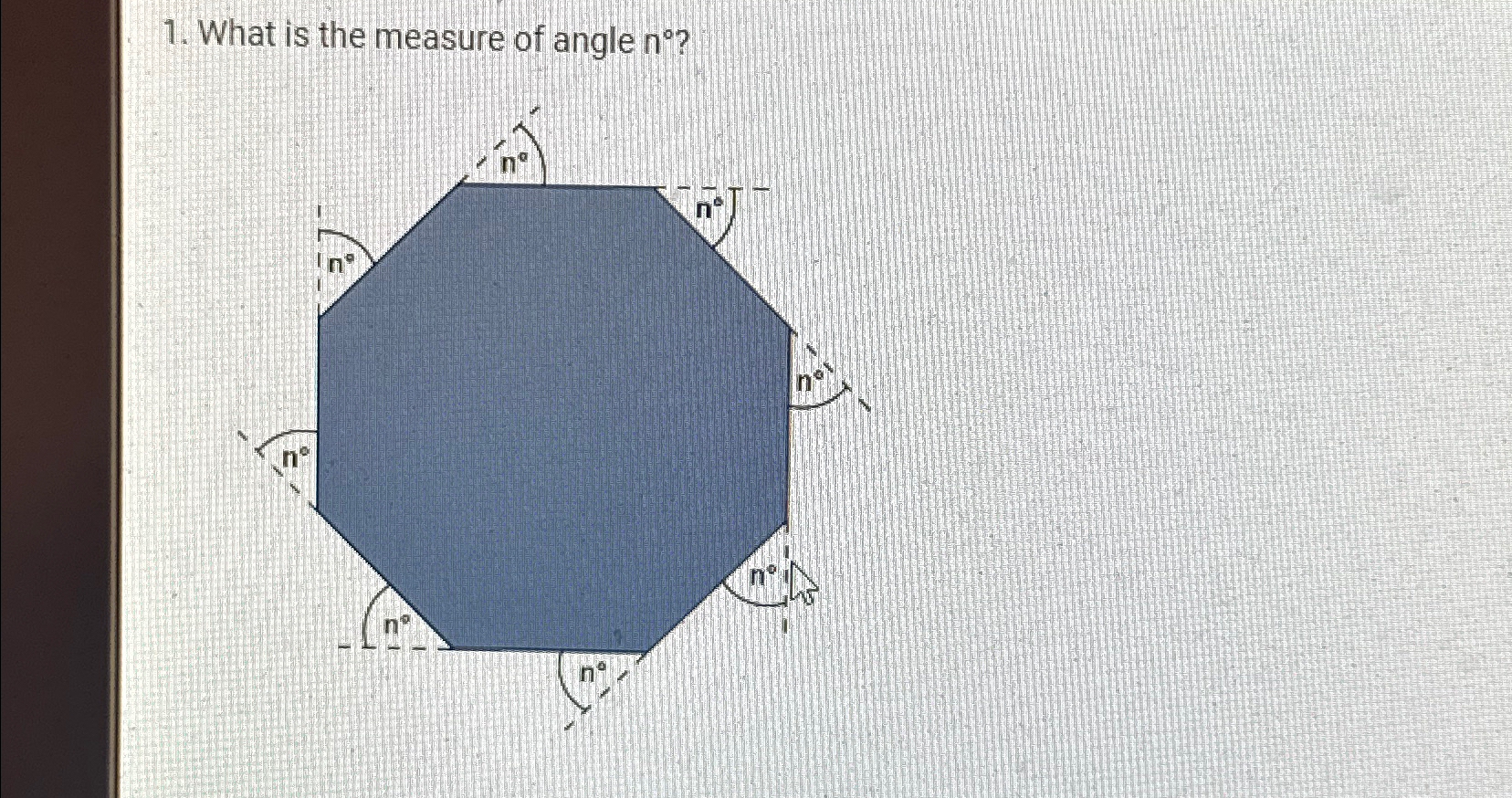 Solved What is the measure of angle n° ? | Chegg.com