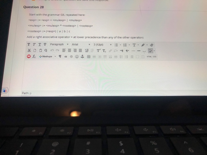 Solved Question 26 Give a BNF grammar for the following | Chegg.com