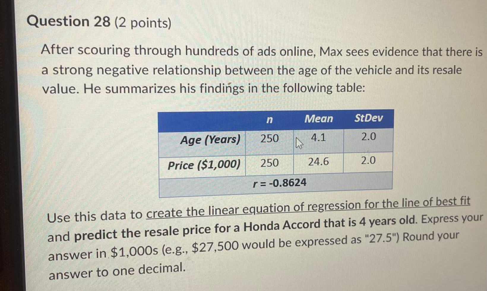 Solved Question 28 (2 ﻿points)After scouring through | Chegg.com