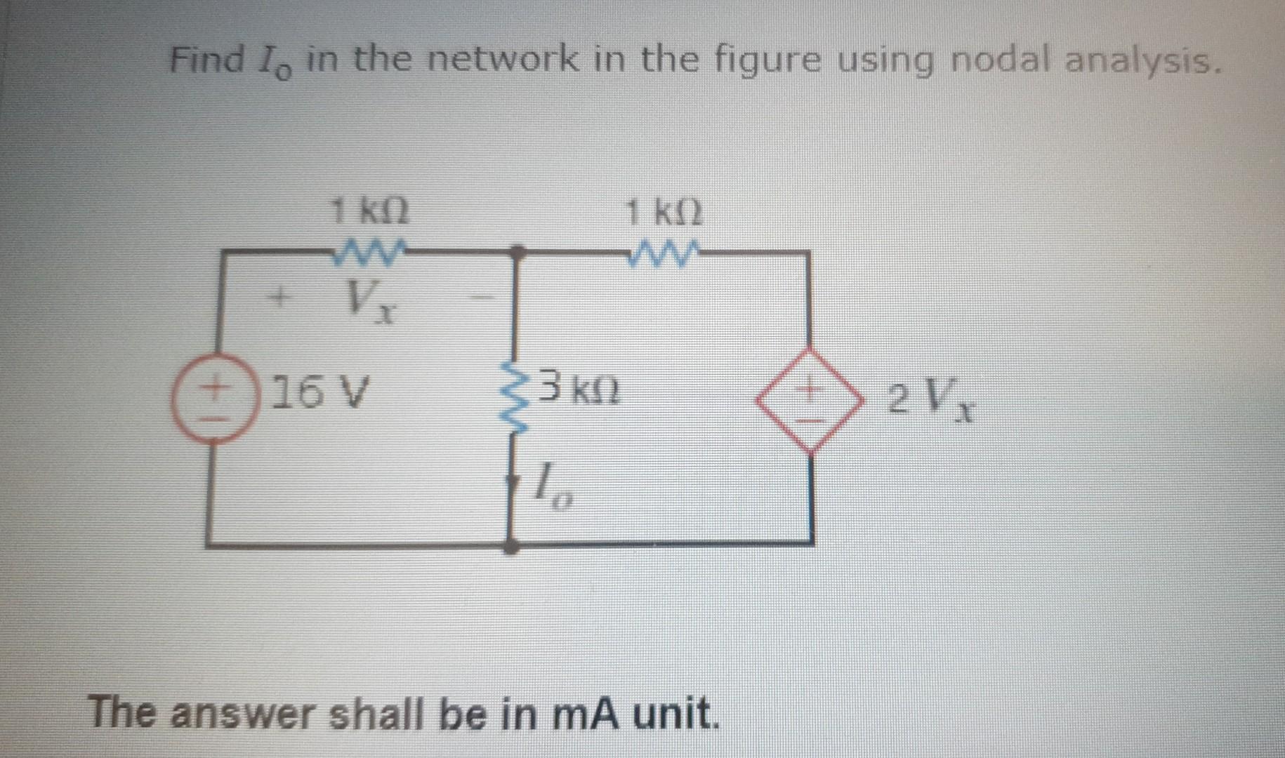Solved Find I0 In The Network In The Figure Using Nodal 
