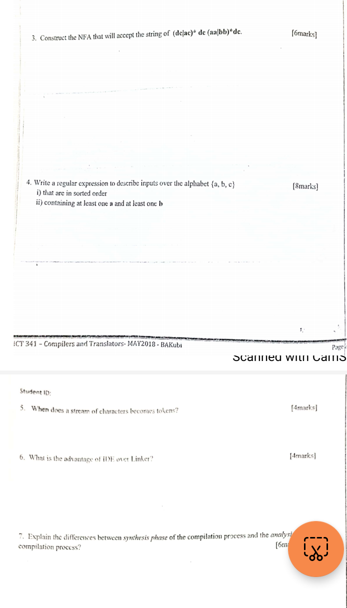 Solved 3 Construct The Nfa That Will Accept The String Of 1522