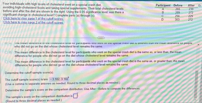 Solved Four individuals with high levels of cholesterol went | Chegg.com