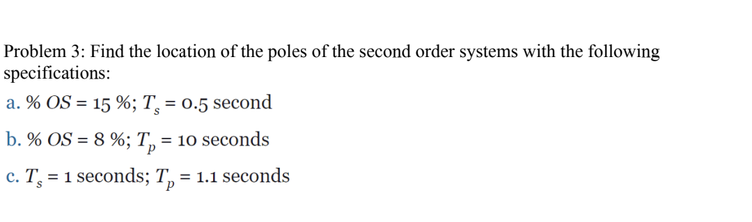 Problem 3: Find the location of the poles of the | Chegg.com