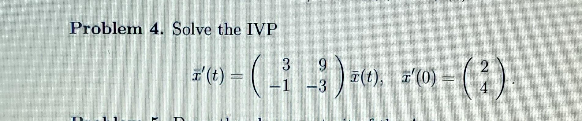 Solved Problem 4. Solve the IVP | Chegg.com