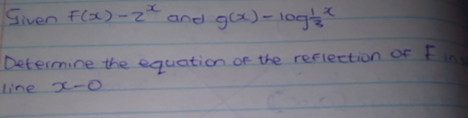 Solved Given f(x)-2x ﻿and g(x)-log13xDetermine the equation | Chegg.com