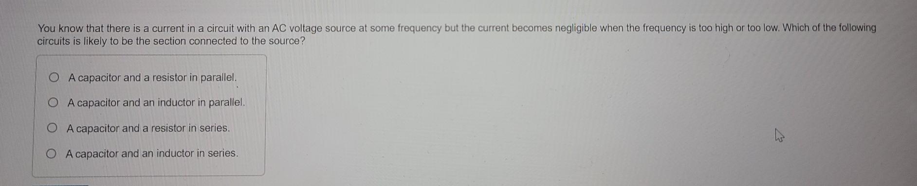 Solved If the AC voltage source can output at most IRMS = | Chegg.com