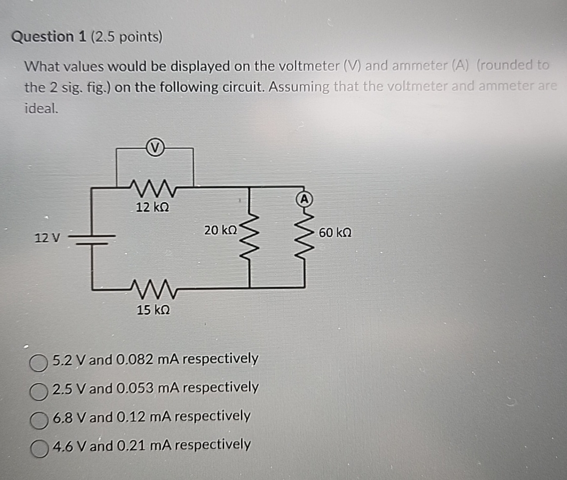 Solved Question 1 (2.5 ﻿points)What values would be | Chegg.com