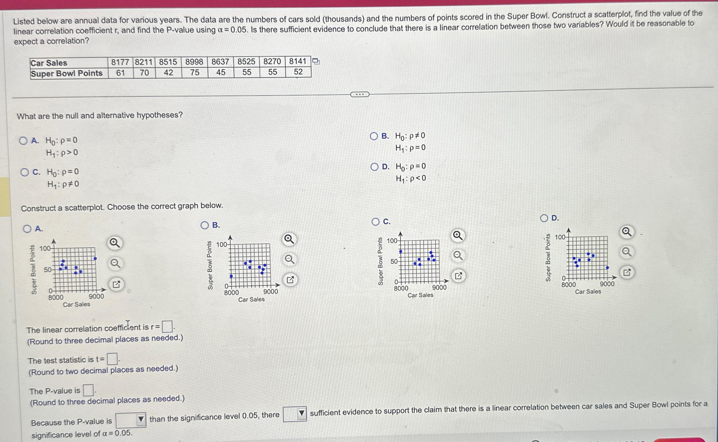 Solved expect a correlation?\table[[Car | Chegg.com