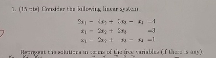 Solved ( 15pts ﻿Consider the following linear | Chegg.com
