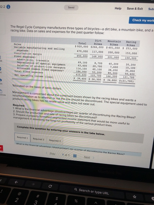 Solved 12-2 Saved Help Save & Exit Sub Check my work The | Chegg.com