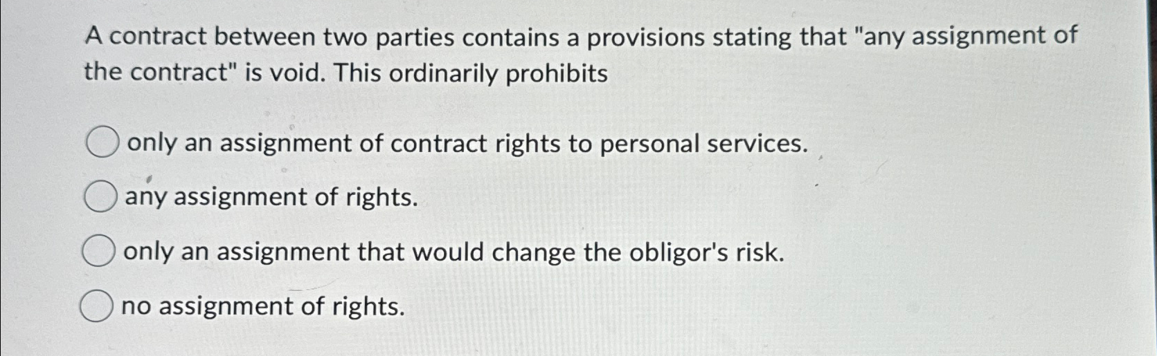 Solved A contract between two parties contains a provisions | Chegg.com