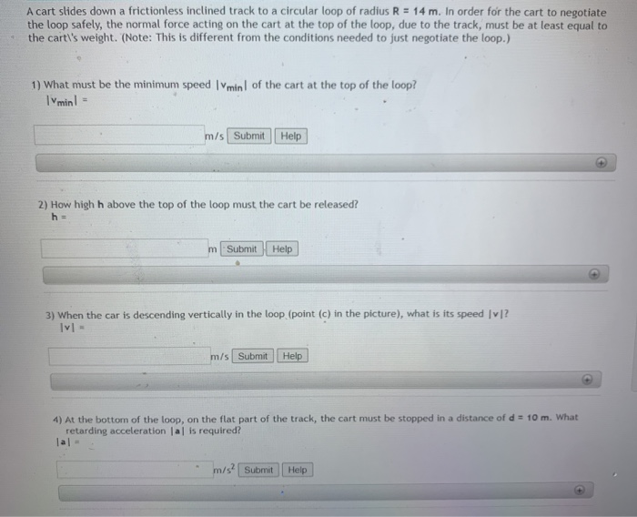 Solved A cart slides down a frictionless inclined track to a | Chegg.com
