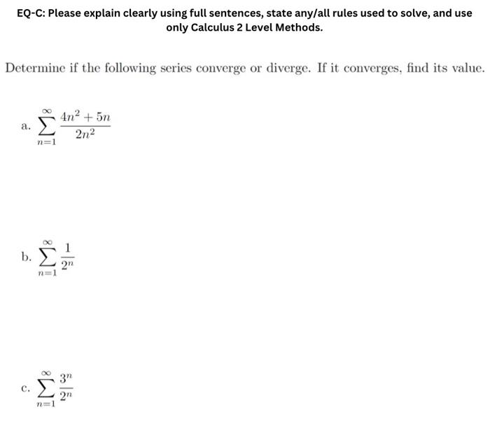 Solved EQ-C: Please explain clearly using full sentences, | Chegg.com