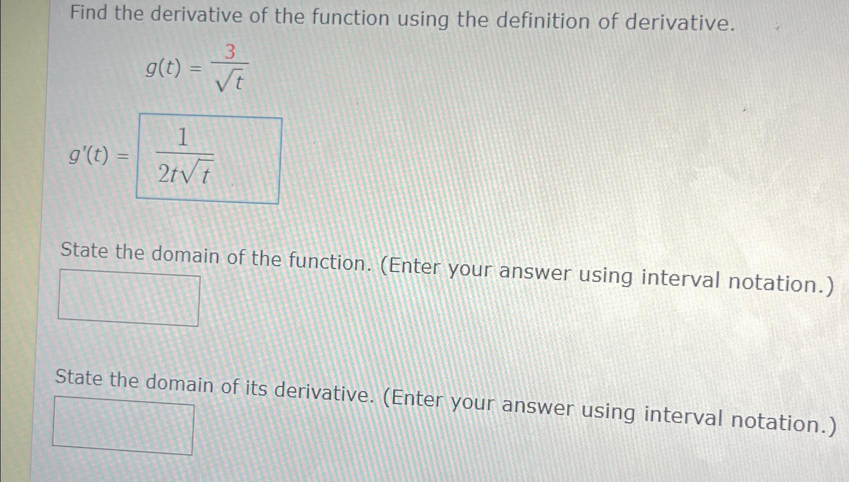 Solved Find the derivative of the function using the | Chegg.com