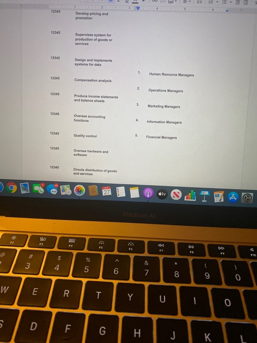 Solved . = TIE 12345 5 Develop pricing and promotion 12345 | Chegg.com