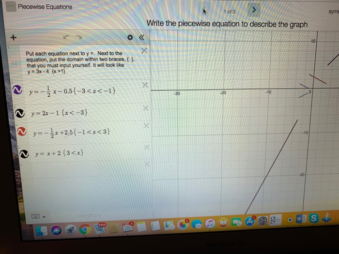 Solved Piecewise Equations 1 of 3 syme Write the piecewise | Chegg.com