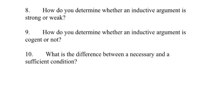 Solved 8. How do you determine whether an inductive argument | Chegg.com