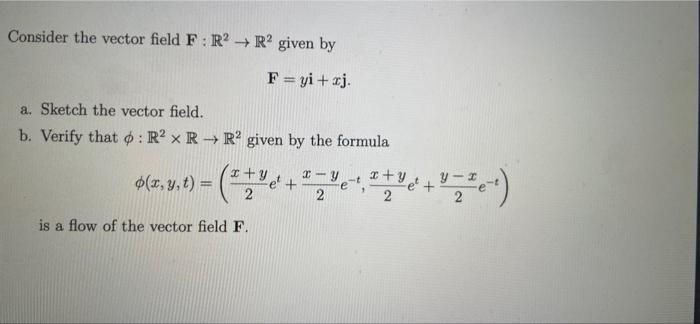 Solved Consider the vector field F: R2 R2 given by F = | Chegg.com