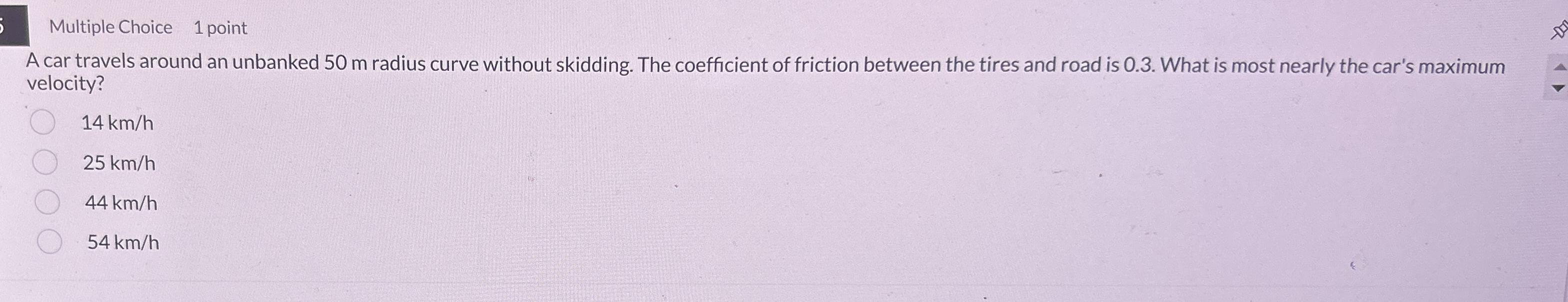 Solved Multiple Choice 1 ﻿pointA car travels around an | Chegg.com