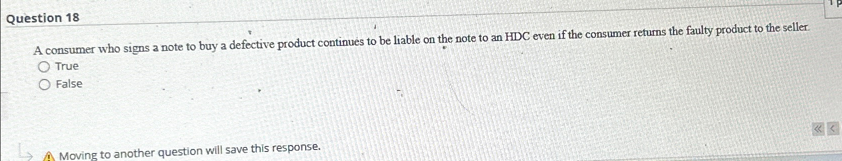 Solved Question 18A consumer who signs a note to buy a | Chegg.com