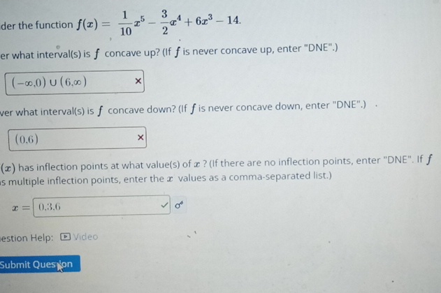 Solved der the function f(x)=110x5-32x4+6x3-14er what | Chegg.com