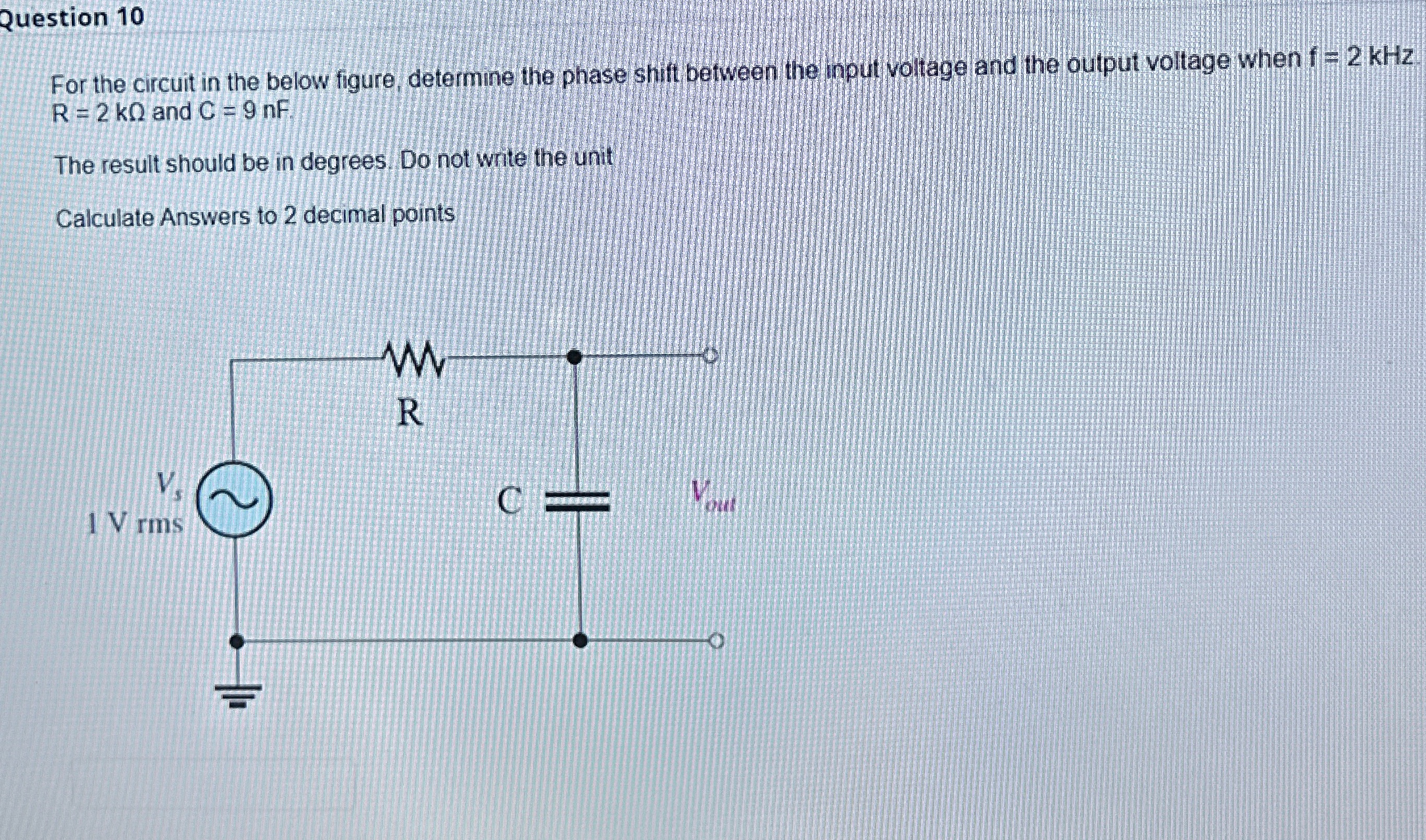 Solved Question 10For the circuit in the below figure, | Chegg.com