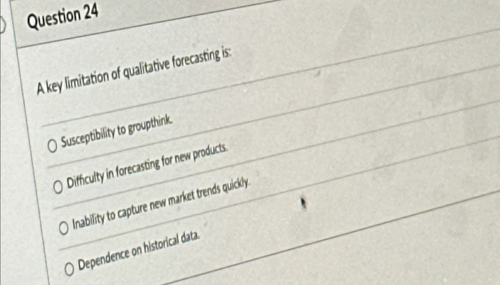 Solved Question 24a Key Limitation Of Qualitative