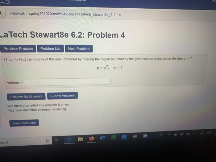 Solved webwork / spring 201920-math242-boyet / | Chegg.com