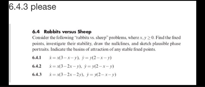 Solved 6.4.3 please 6.4 Rabbits versus Sheep Consider the | Chegg.com