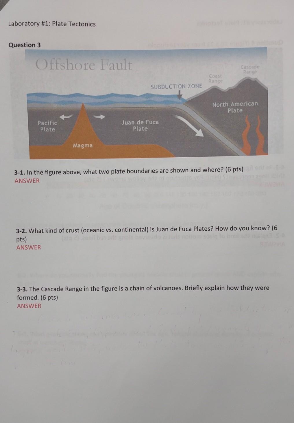 Solved Laboratory #1: Plate Tectonics Transform Boundary: | Chegg.com