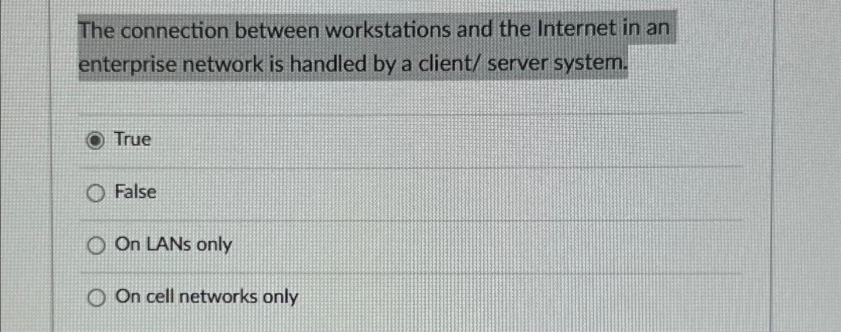 Solved The connection between workstations and the Internet | Chegg.com
