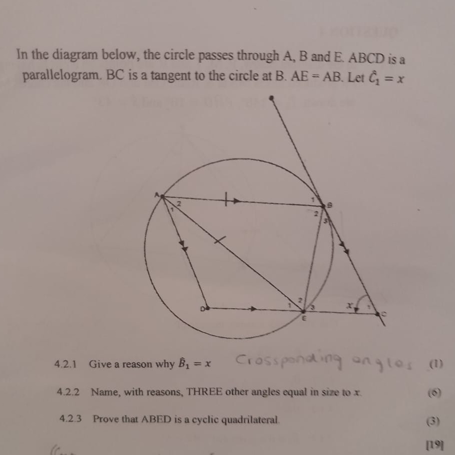 Solved In the diagram below, the circle passes through A,B | Chegg.com